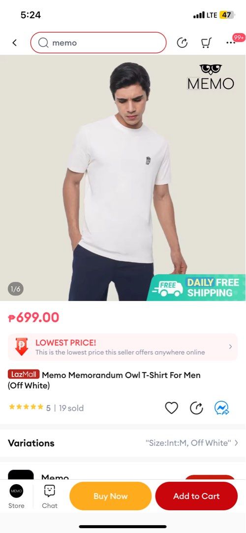 Memo White T-Shirt, Men's Fashion, Tops & Sets, Tshirts & Polo Shirts ...