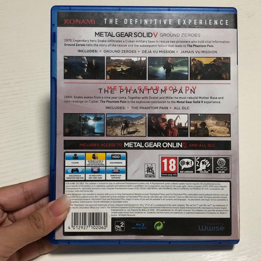 Metal Gear Solid 5: Ground Zeroes + The Phantom Pain, Video Gaming, Video Games, PlayStation on ...