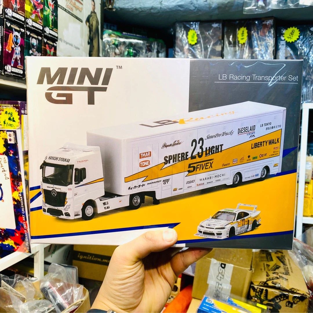 Mini GT 1/64 Die-cast Model Car LB Racing Transporter Set 464 Mercedes ...