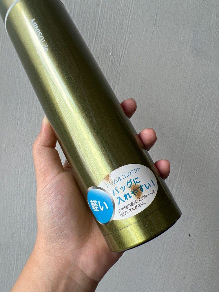 Miniso Olive Green Thermal Flask 350ml, Furniture & Home Living ...