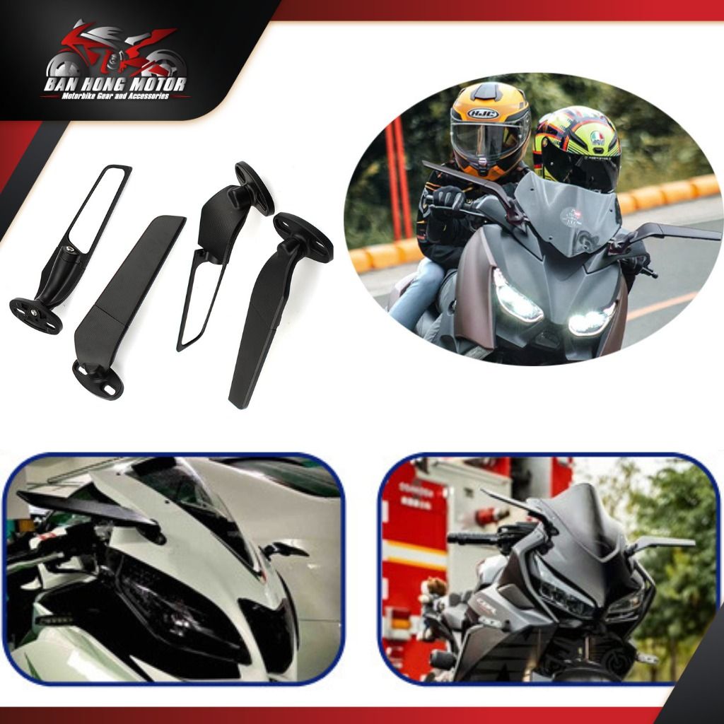 Motorcycle Universal Rearview Mirror Winglet Mirror Yamaha R1/R6/R15/R3 ...