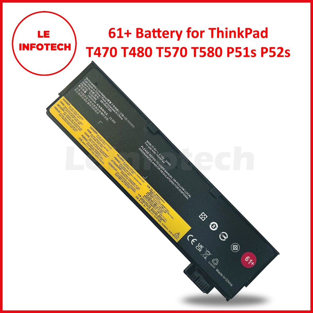 NEW OEM 61+ Battery for Lenovo ThinkPad T470 T480 T570 T580 P51s P52s ...