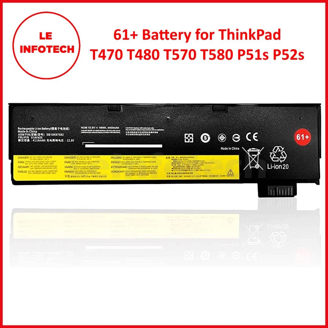 NEW OEM 61+ Battery for Lenovo ThinkPad T470 T480 T570 T580 P51s P52s ...