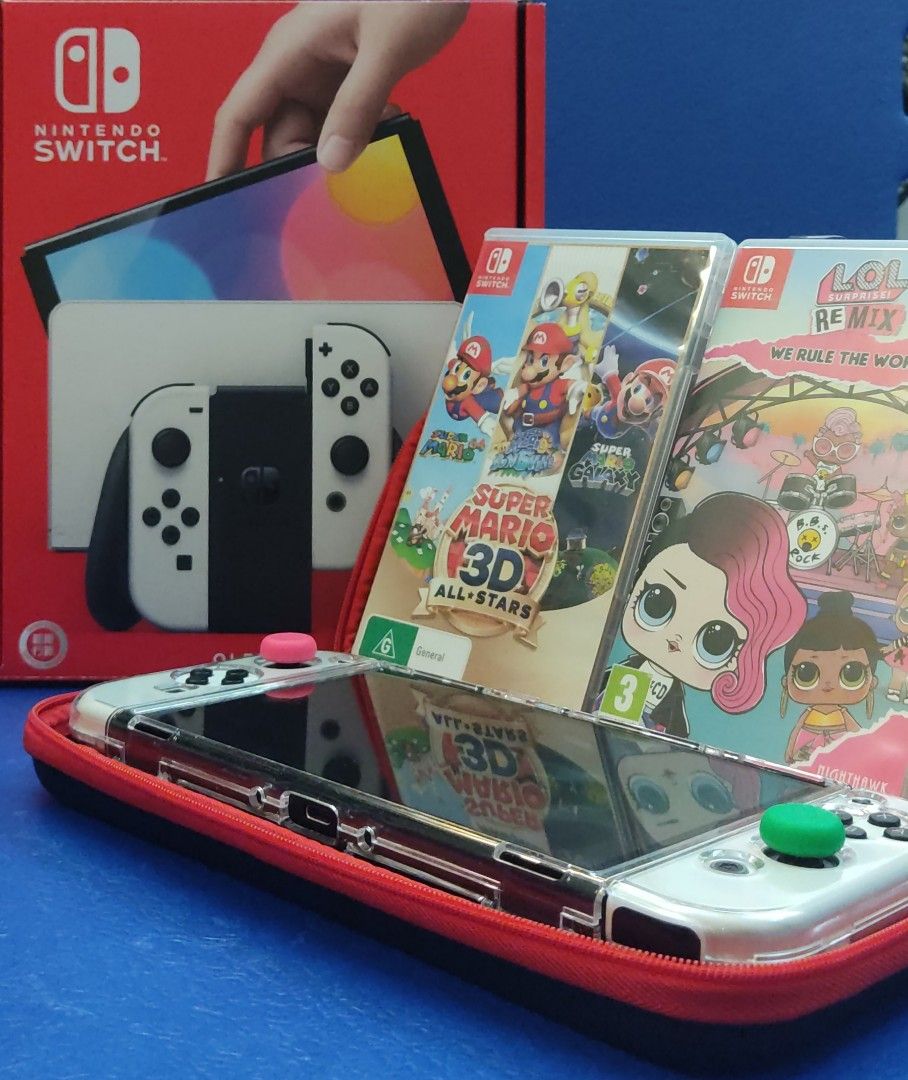 Nintendo Switch OLED (+ 2 Games) Good As New!, Video Gaming, Video Game ...
