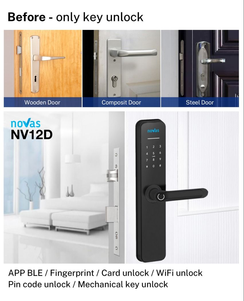NOVAS Bundle 2D Promo | NV03G Smart Digital Gate Lock and NV12D Smart ...