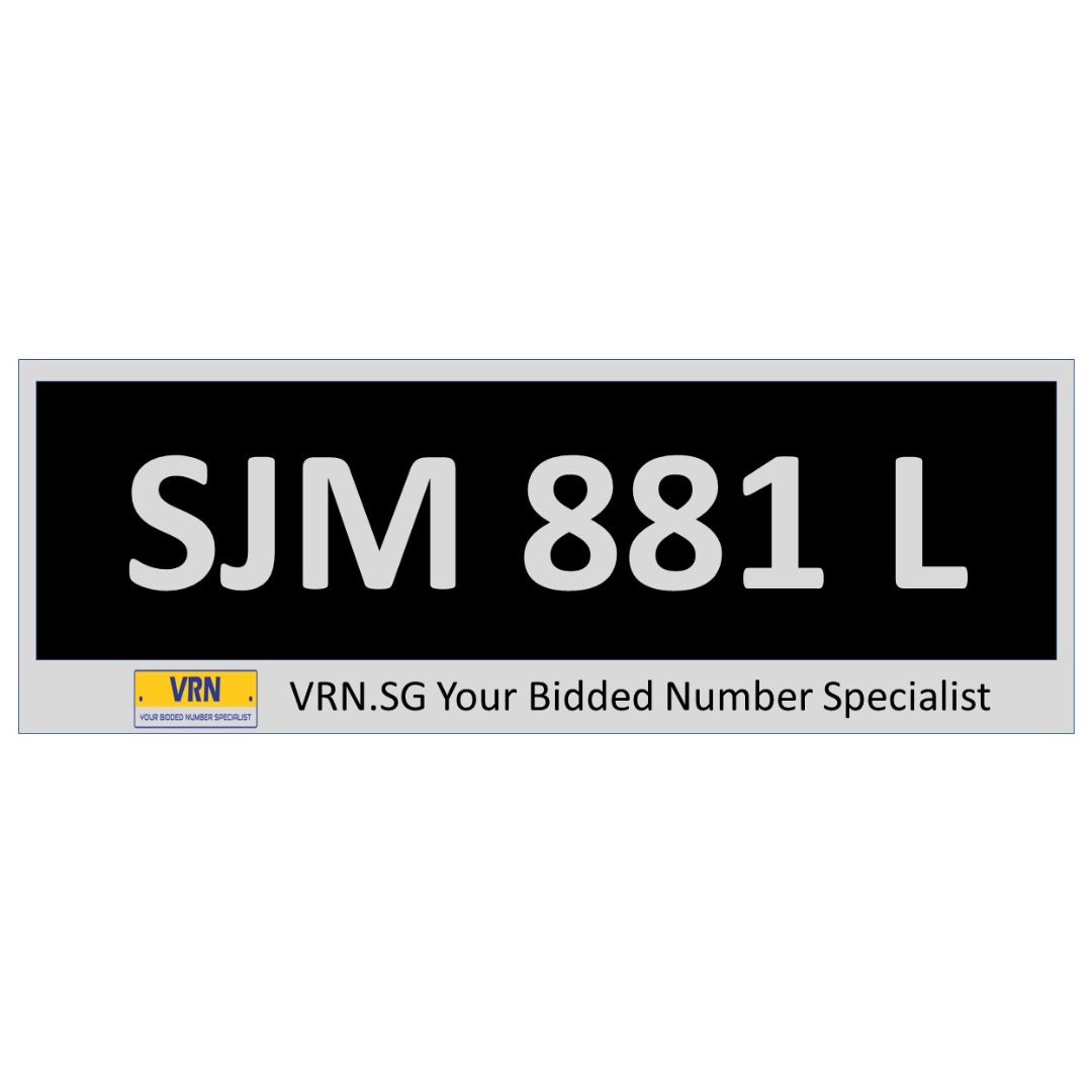 Numerology "8" Nice 3-Digit Car Number Plate for Sale: SJM 881 L ...