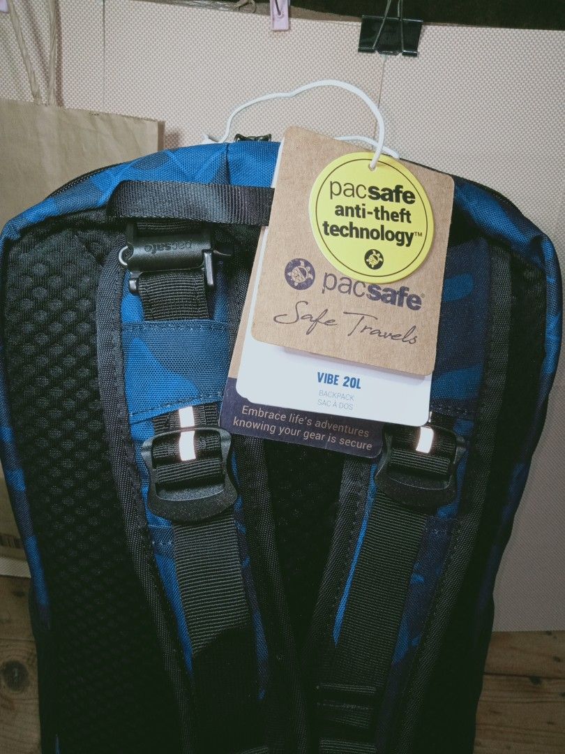 PACSAFE VIBE 20L BACKPACK BLUE CAMO, Men's Fashion, Bags, Backpacks on ...