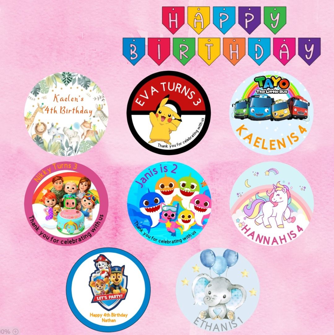 Personalised Birthday Sticker / Party Stickers / Goodie Bag Stickers ...