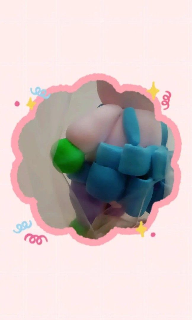 Playdoh Pinky Blue Toufu Girl Hobbies And Toys Stationery And Craft Handmade Craft On Carousell