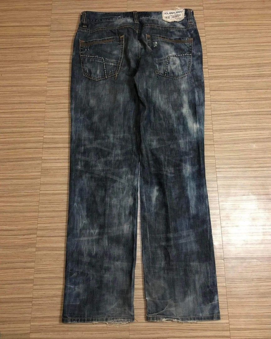 Polham Acidwash distressed style pants, Men's Fashion, Bottoms, Jeans ...