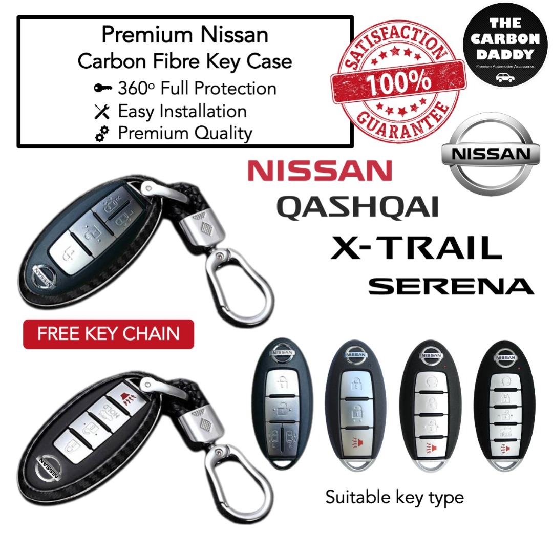 Premium NISSAN Carbon Key Case Cover , Tags: X-Trail, Qashqai, ALmera ...