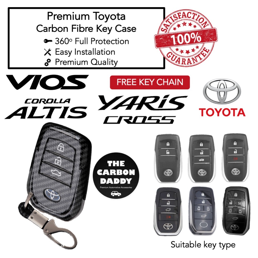 Premium Toyota Carbon Fibre Full Cover Key Case, Tags: toyota, harrier ...