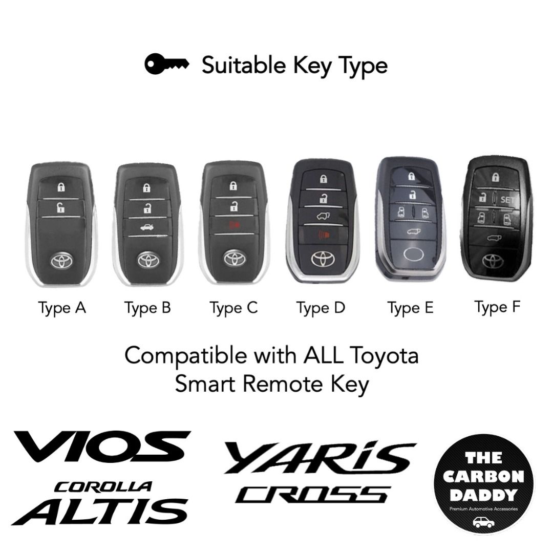 Premium Toyota Carbon Fibre Full Cover Key Case, Tags: toyota, harrier ...