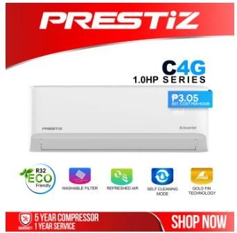 PRESTIZ 1.0 HP Split Type Inverter Air Conditioner Energy Saving ...