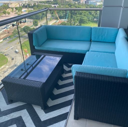 Rotain sofa and table, Furniture & Home Living, Outdoor Furniture on ...