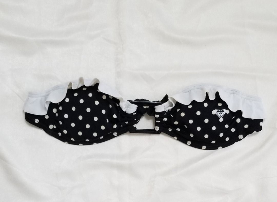 Roxy Black And White Polka Dot Bikini Top Preloved On Carousell