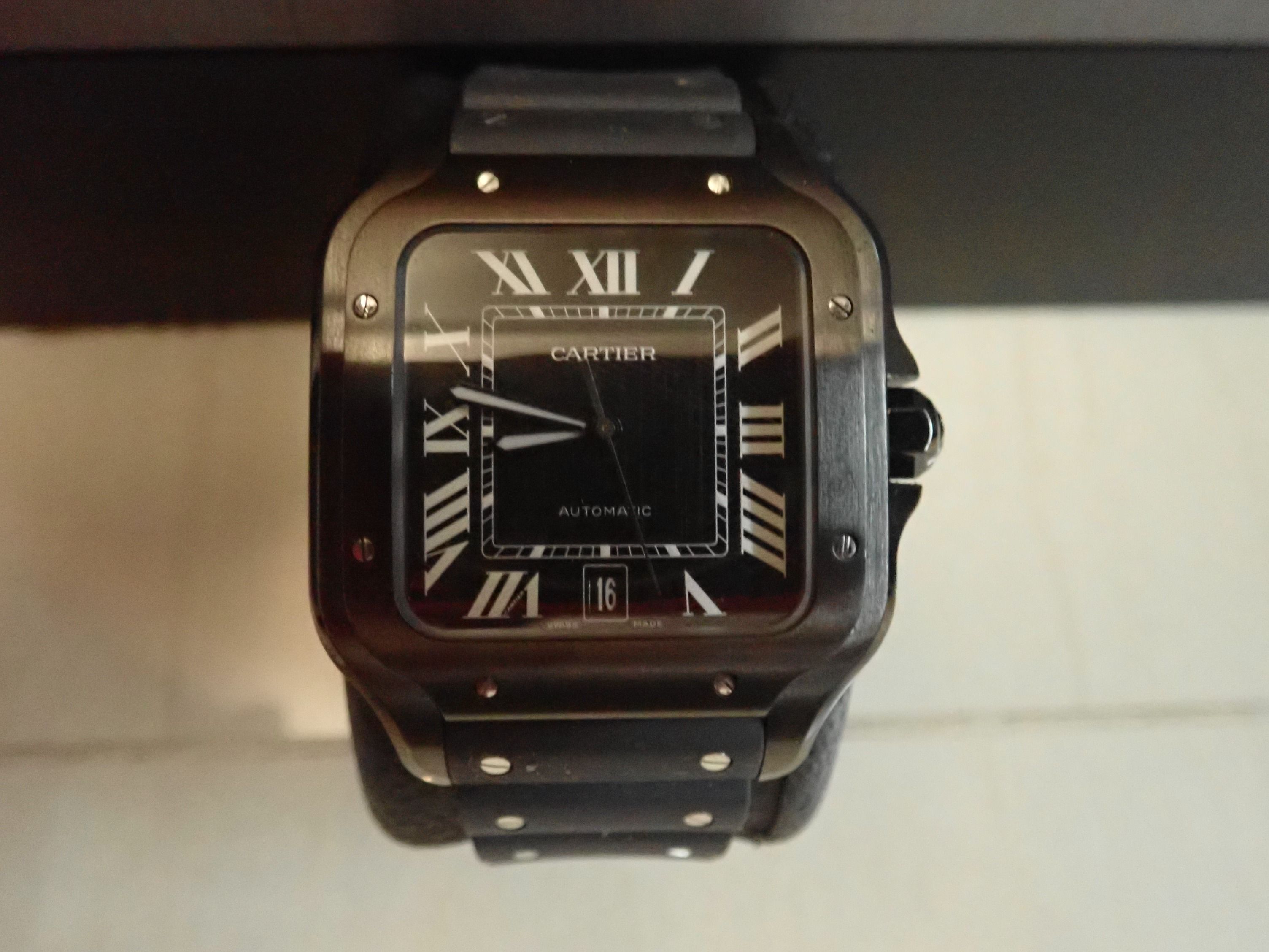 Santos De Cartier Watch - ADLC Black Edition, Luxury, Watches on Carousell