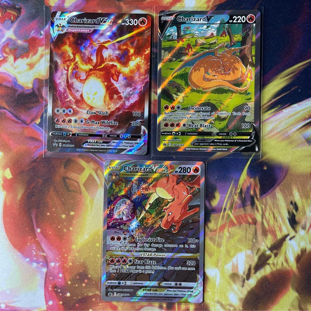 Set of 3 Charizard V / Vstar / Vmax Promo UPC Ultra Premium Collection ...