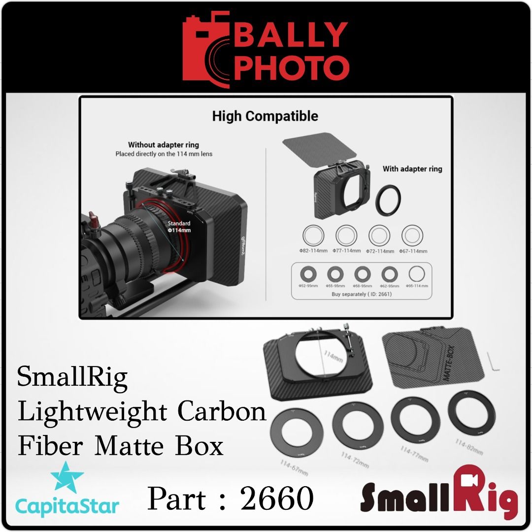 SmallRig Lightweight Carbon Fiber Matte Box Part 2660, Photography ...