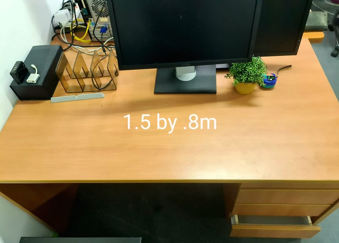 SOLID LIGHT BROWN OFFICE DESK WRITING TABLE STUDY TABLE WITH FOOT REST ...