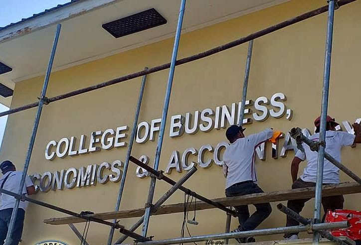 Stainless building ID signage, Brass Building Signage, Stainless Marker ...