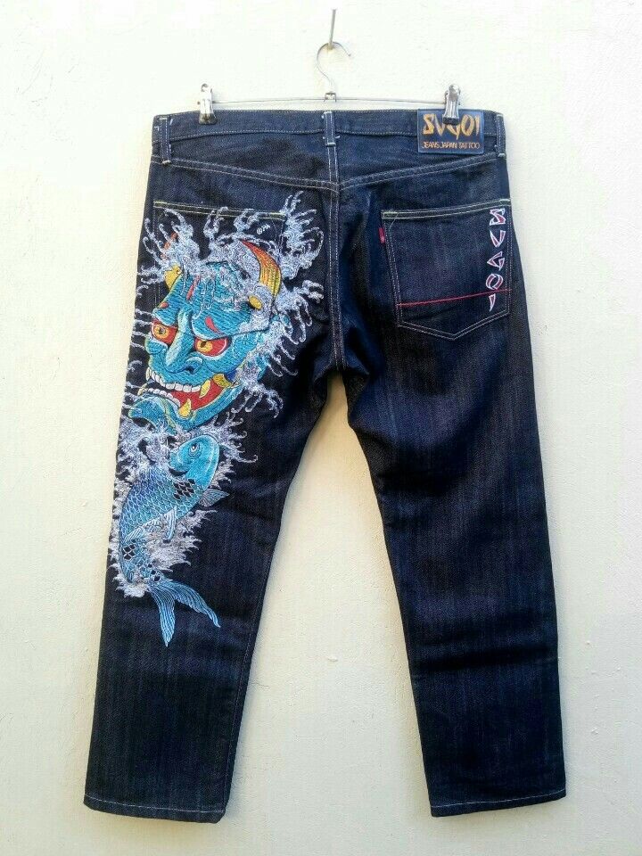 SUGOI JEANS JAPAN TATTOO, Men's Fashion, Bottoms, Jeans on Carousell