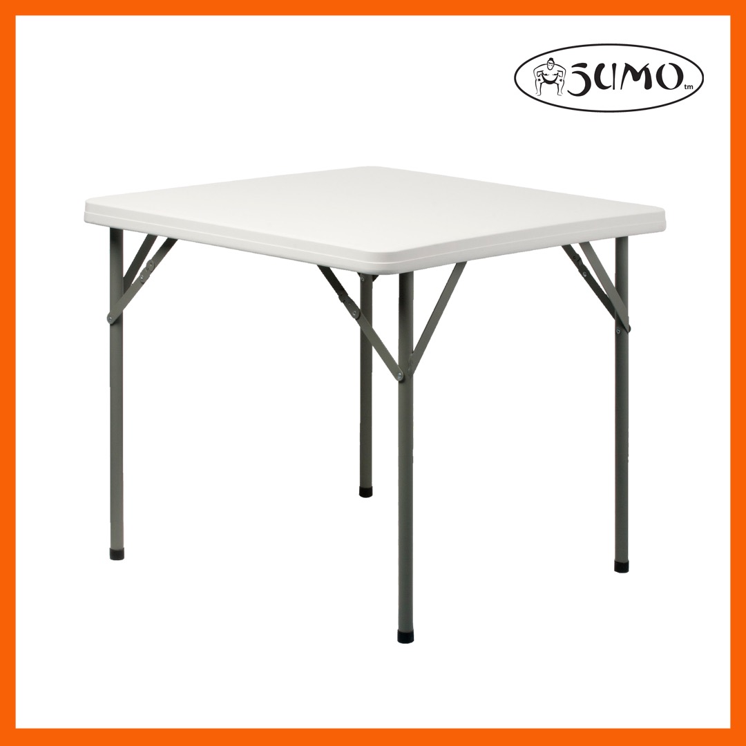 Sumo ST-34S 34 Square Top Folding Plastic Table (White) Dining Table, Outdoor Table, Home ...