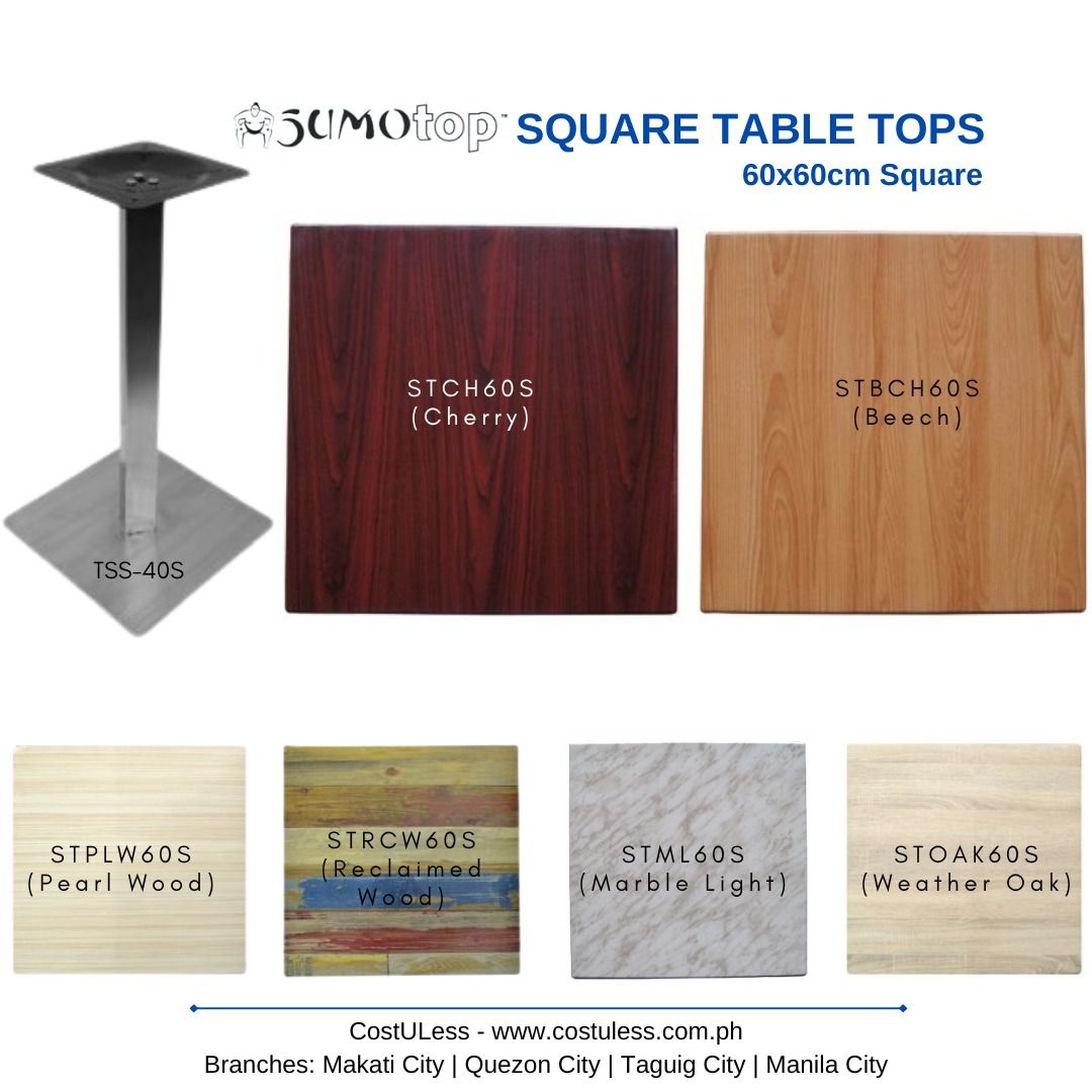 SUMOTOP TABLE STANDS, TABLE TOPS, Table Stands, Commercial Grade, HPL ...