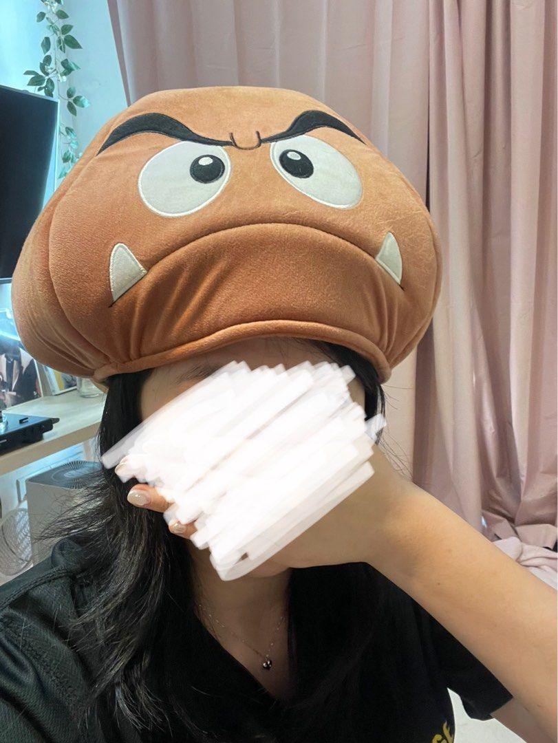 SUPER MARIO WORLD GOOMBA HAT, Hobbies & Toys, Toys & Games on Carousell