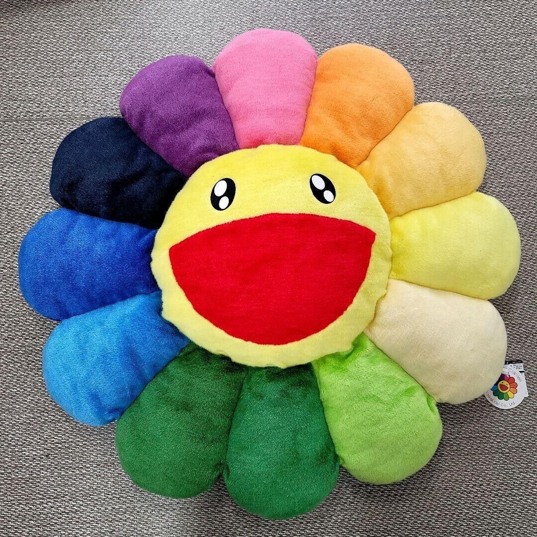 (1 metre) Takashi Murakami Rainbow Flower Cushion Pillow plush 1 metre ...