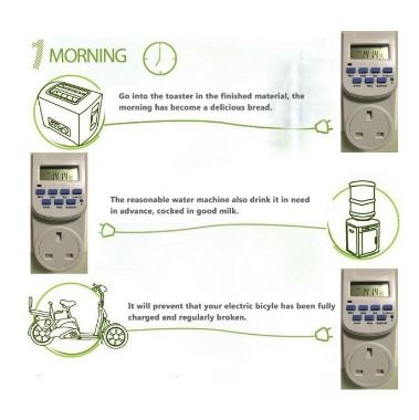 Timer Socket Plug-in with LCD 12/24 Hour 7 Days WALL PLUG DIGITAL Timer ...