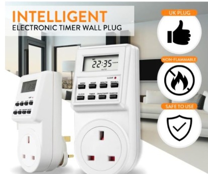 Timer Socket Plug-in with LCD 12/24 Hour 7 Days WALL PLUG DIGITAL Timer ...