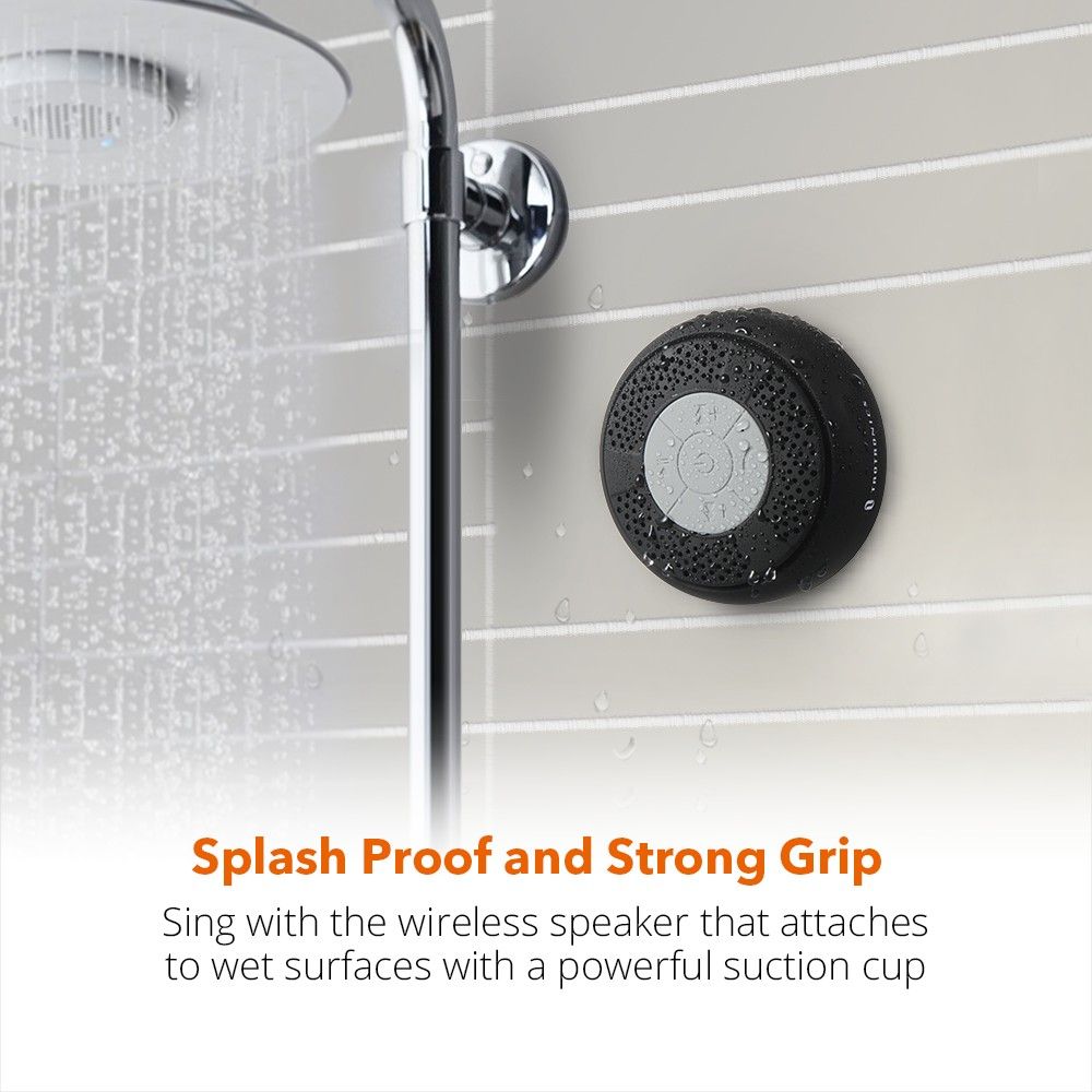 Trotronics Bluetooth Shower Speaker, Water Resistant Wireless bluetooth ...