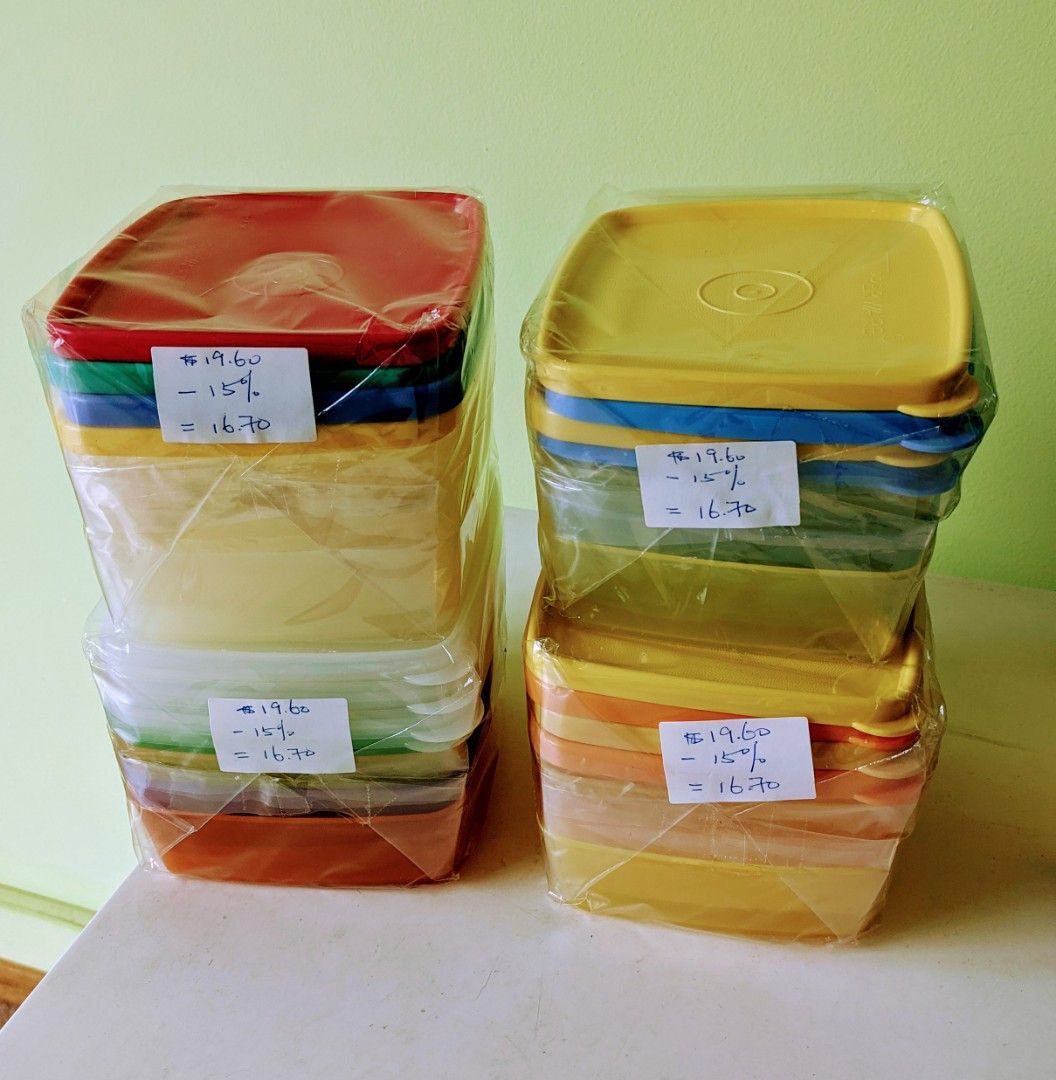 Tupperware Square Away Containers 400ml, Furniture & Home Living ...