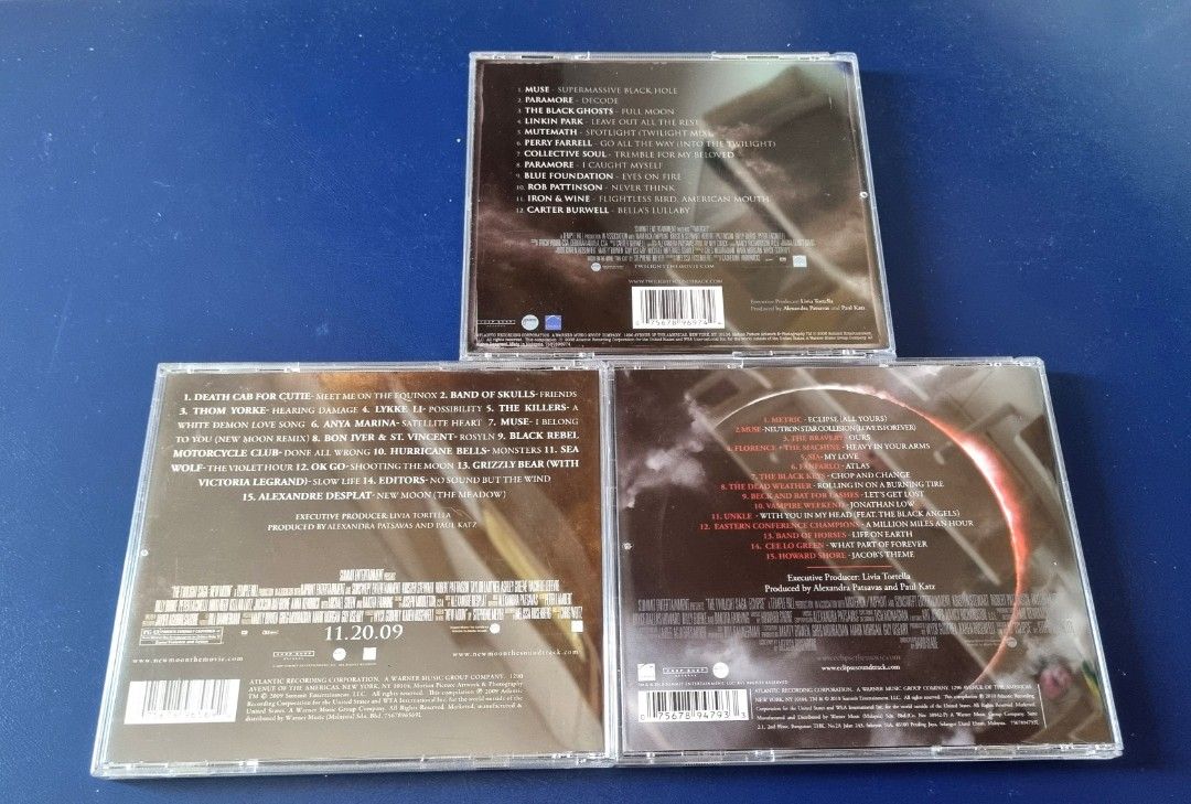 Twilight Soundtrack 1-3 CD, Hobbies & Toys, Music & Media, CDs & DVDs ...