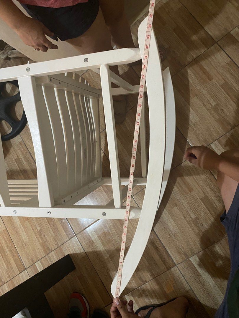 WHITE WOODEN ROCKING CHAIR (from SnR), Furniture & Home Living ...