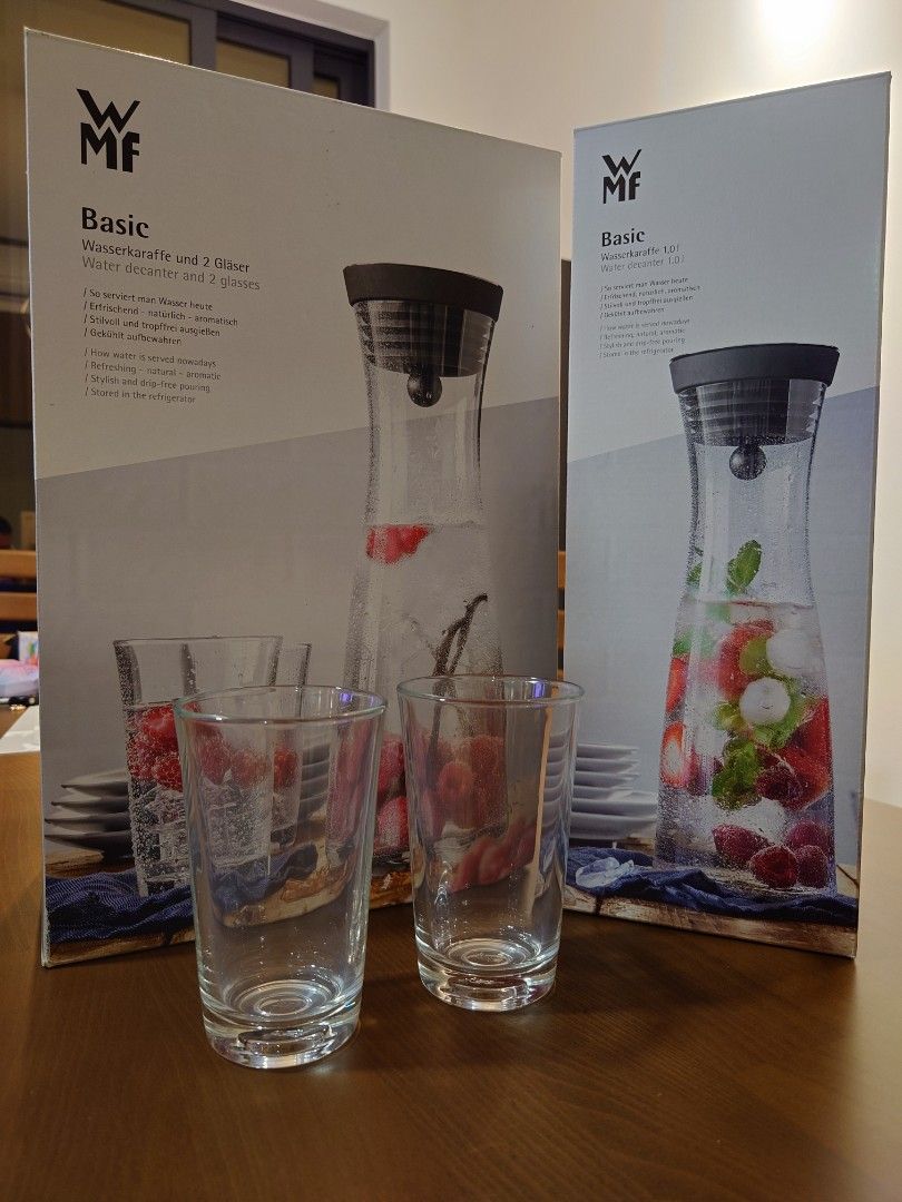 WMF Water Decanter and 2 Glasses (Set), Furniture & Home Living ...