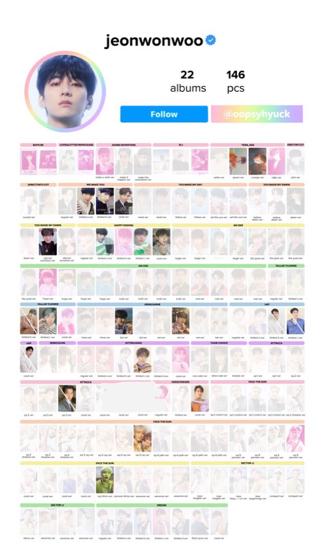 wtb / lfs wonwoo photocards seventeen scoups jeonghan joshua jun hoshi woozi dokyeom minghao ...