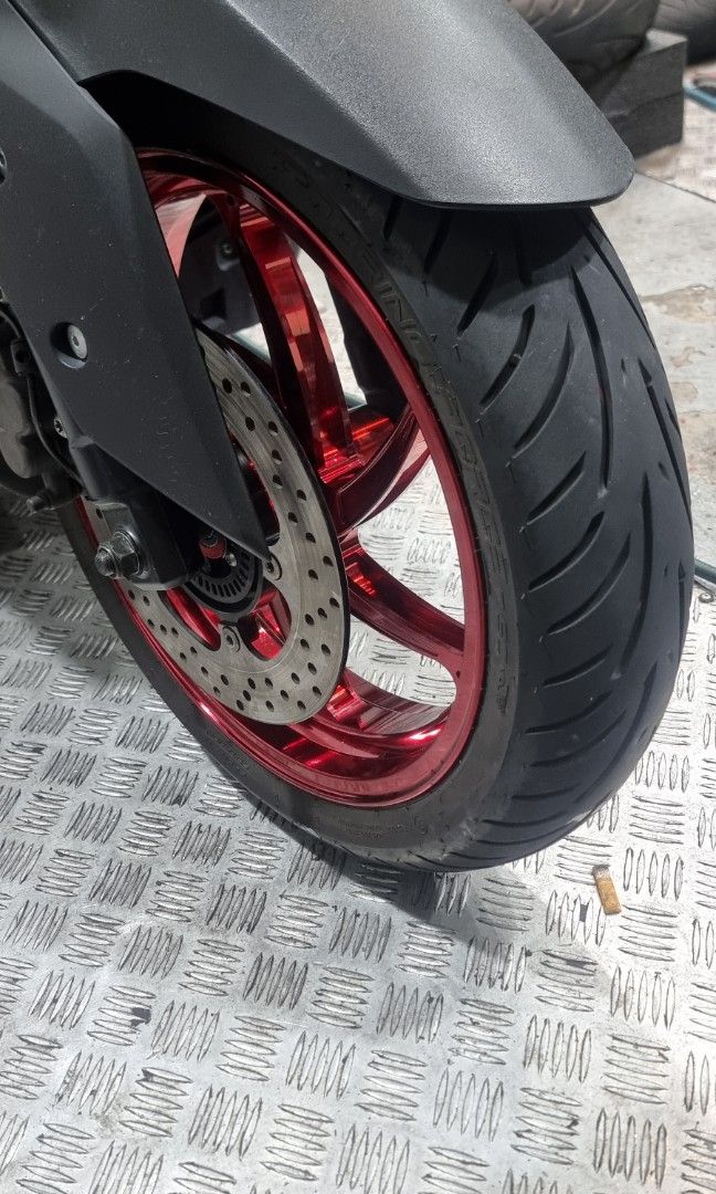 Xmax CNC Rim Metallic Red, Motorcycles, Motorcycle Accessories on Carousell