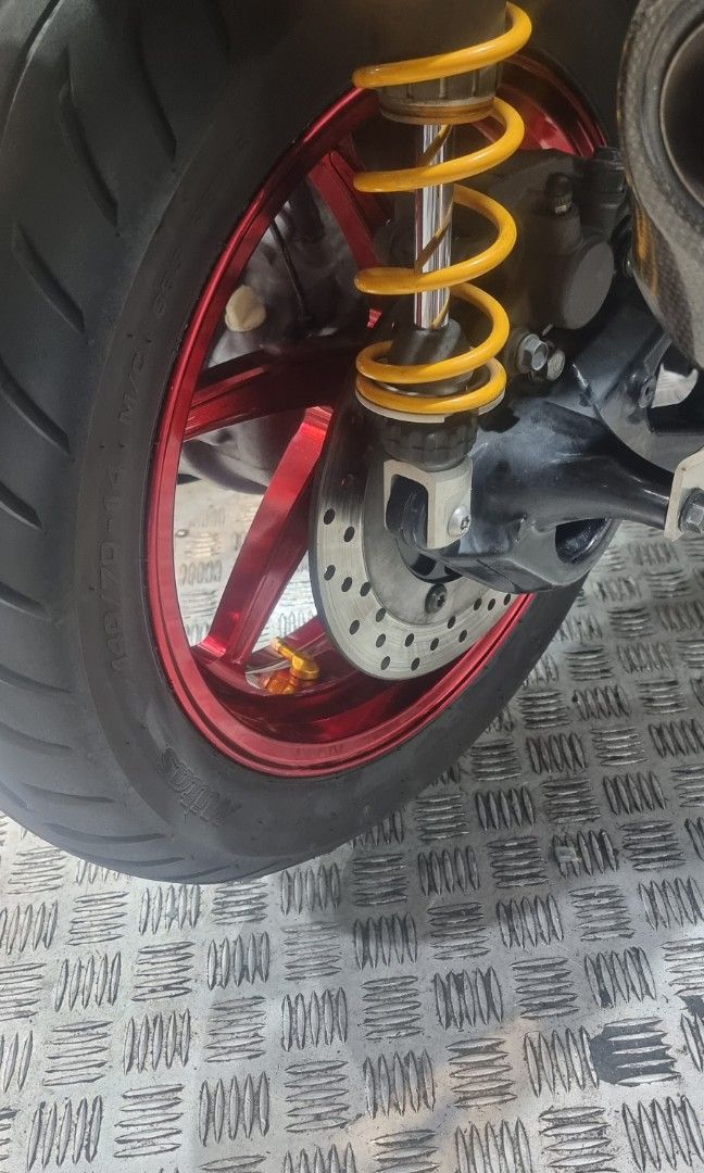 Xmax CNC Rim Metallic Red, Motorcycles, Motorcycle Accessories on Carousell