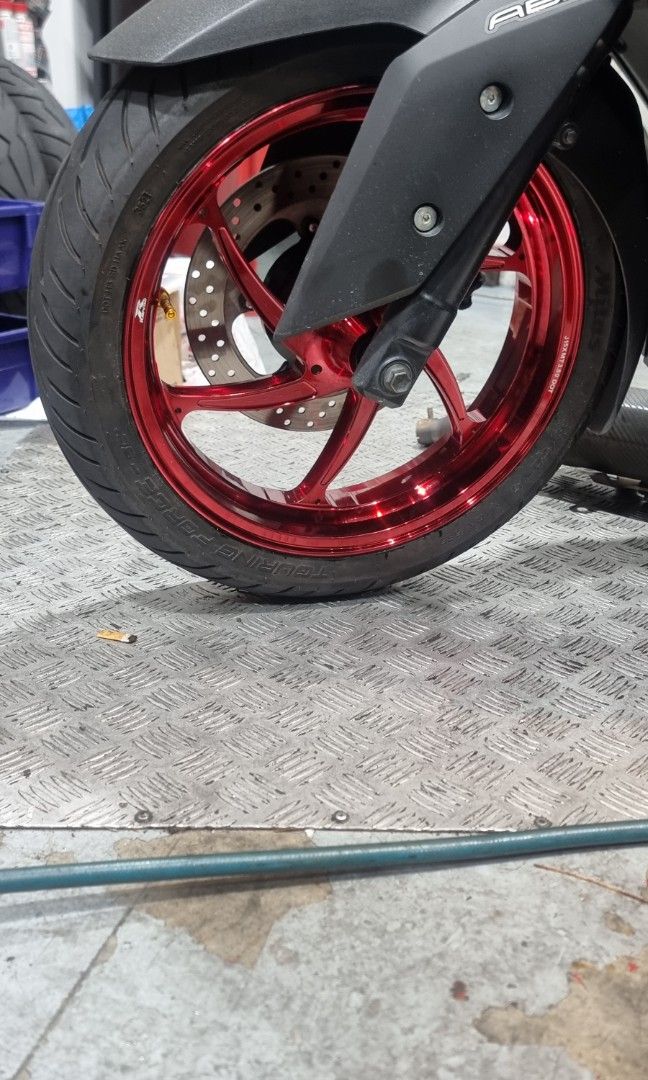 Xmax CNC Rim Metallic Red, Motorcycles, Motorcycle Accessories on Carousell