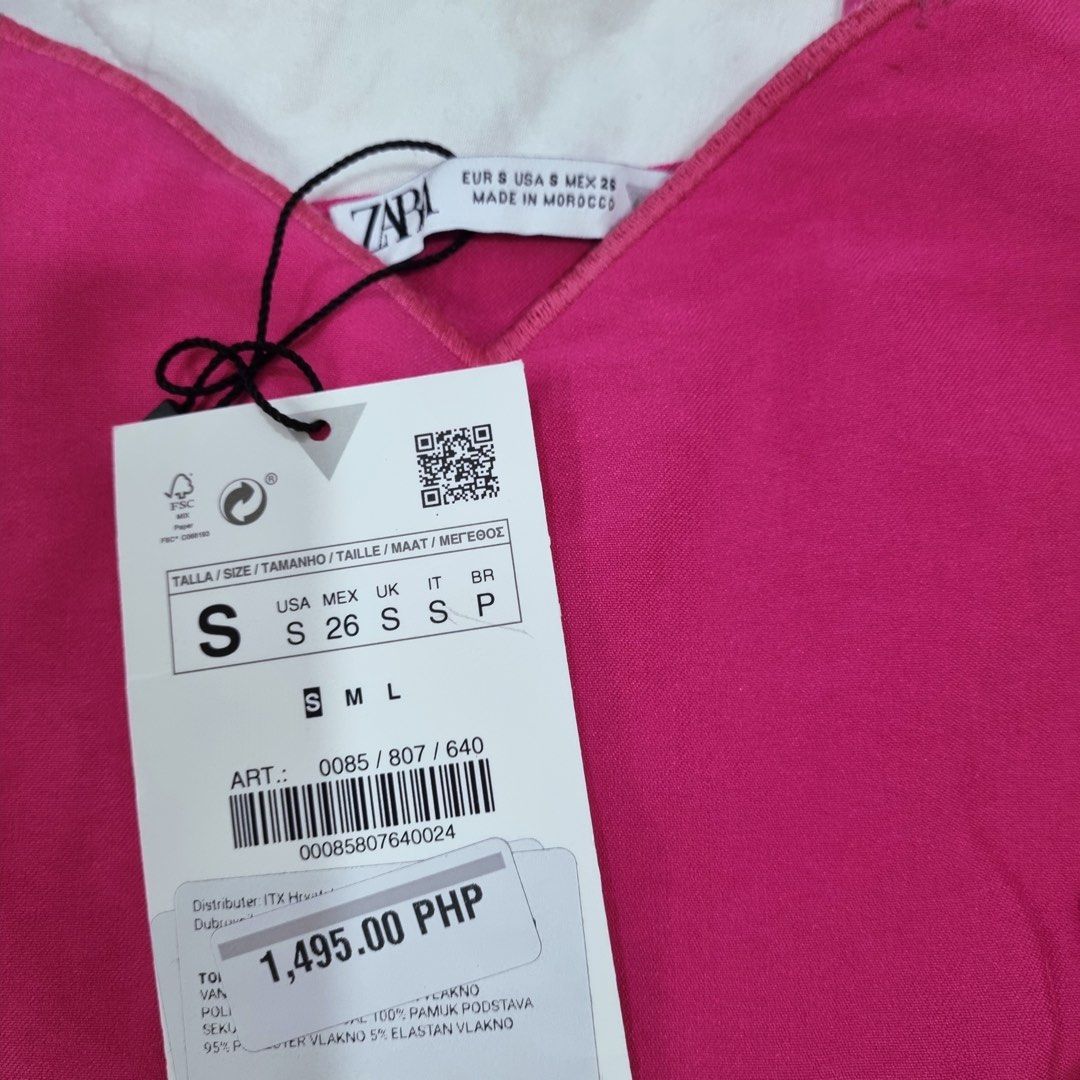 Zara corsetry pink heart top on Carousell