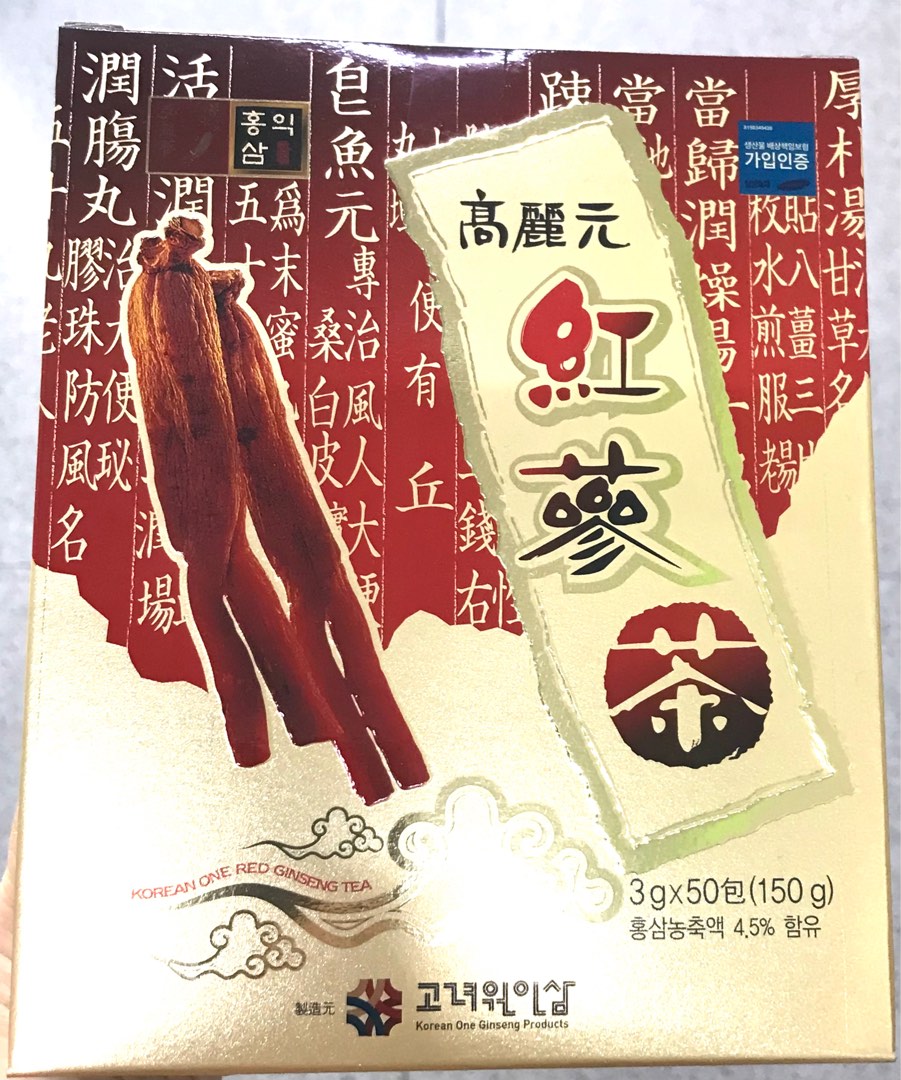 150g Korean One Red Ginseng Tea (3g x 50 tea bags), Food & Drinks ...