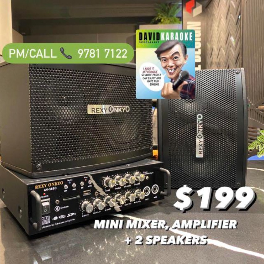 $199 Mini Mixer, Amplifier + 2x Speakers, Audio, Soundbars, Speakers ...