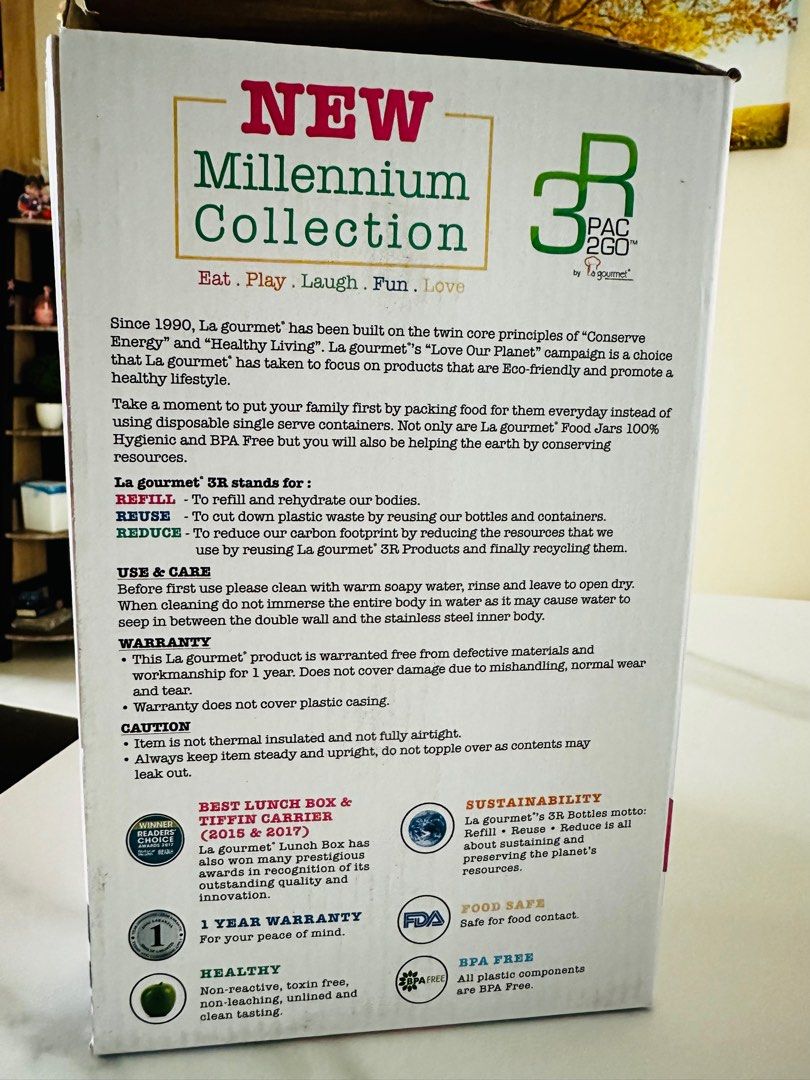 3 Tier Lunch box 2.4L by La Gourmet, Furniture & Home Living ...