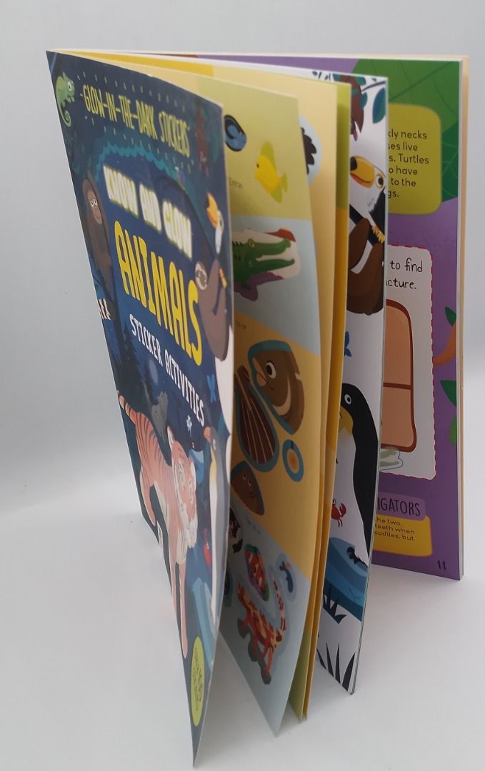 48 PAGES HINKLER Know and Glow Animals Sticker Activities Glow in the ...