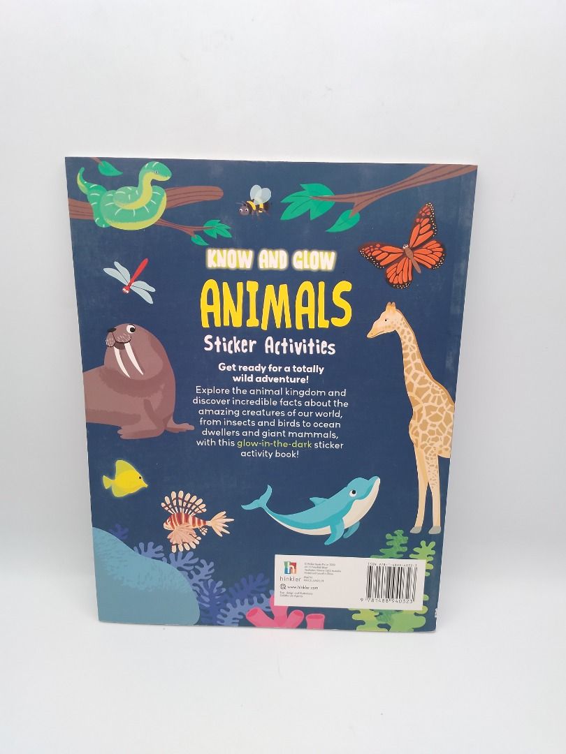 48 PAGES HINKLER Know and Glow Animals Sticker Activities Glow in the ...