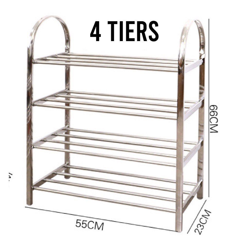 4 Tiers Stainless Steel Shoe Rack, Furniture & Home Living, Furniture ...