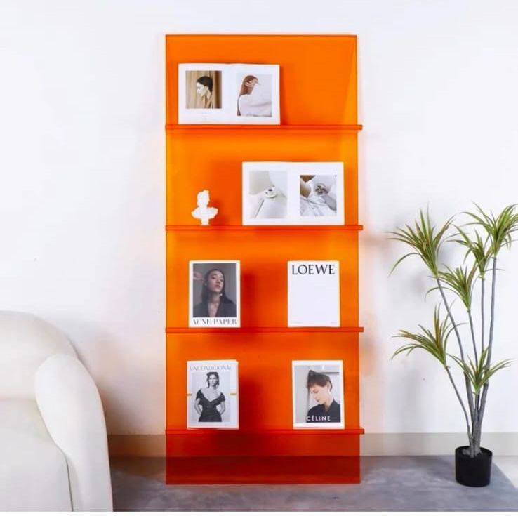 Acrylic display book shelf| Magazines shelf, Furniture & Home Living ...