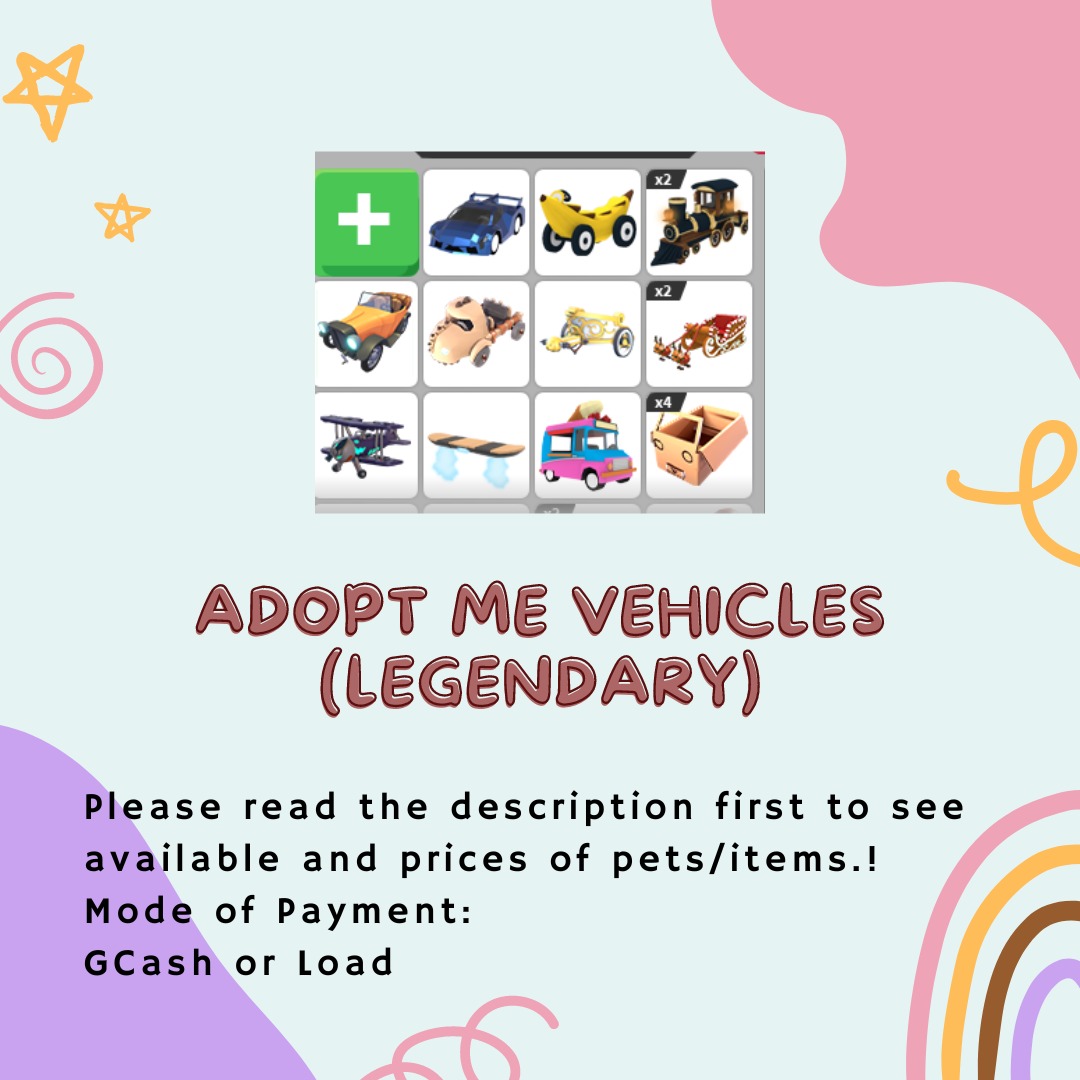 ADOPT ME LEGENDARY VEHICLES (READ DESCRIPTION), Video Gaming, Video ... ADOPT ME LEGENDARY VEHICLES (READ DESCRIPTION), Video Gaming, Video ...